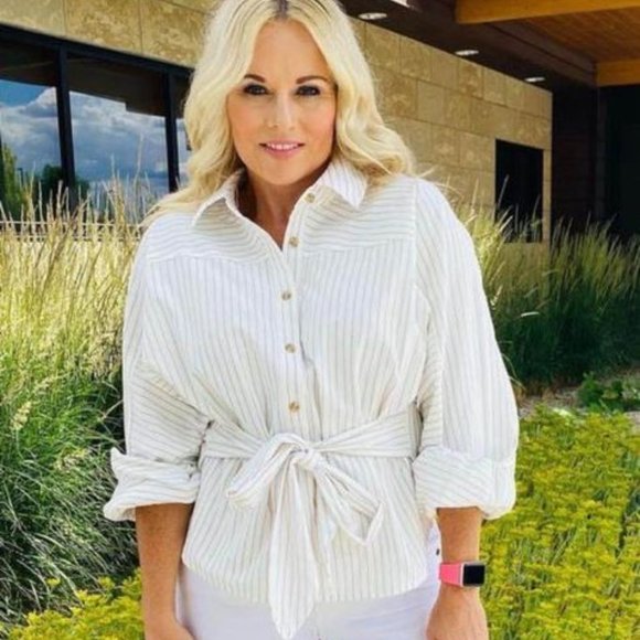 CAbi | Tops | Cabi 455 Tied Up Top Fall 221 Medium Euc | Poshmark